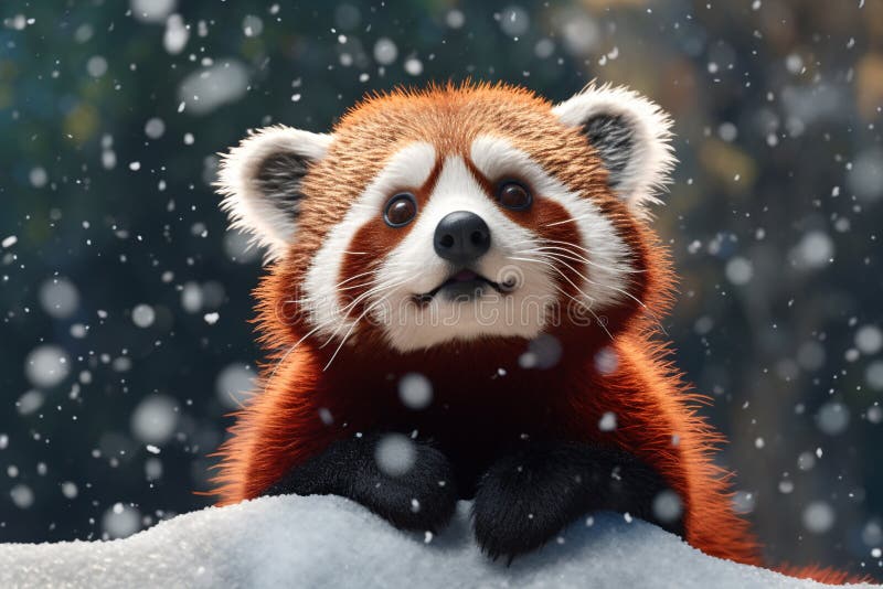 Red Panda Wallpaper Snow