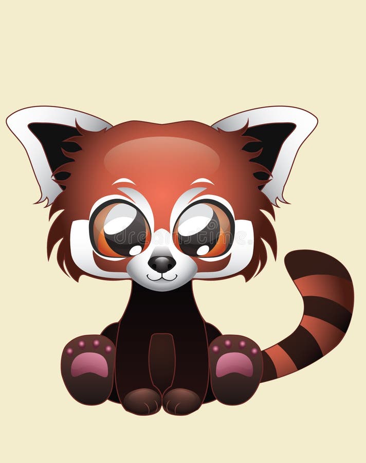 Cute Red Panda Vector Illustration Art Stock Vector - Illustration of ...