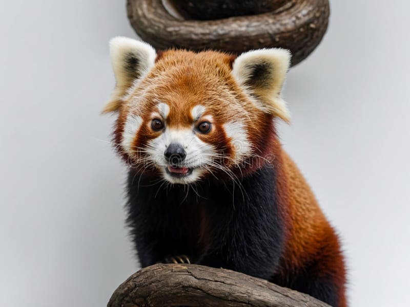 Cute Red Panda on White Background Stock Illustration - Illustration of ...