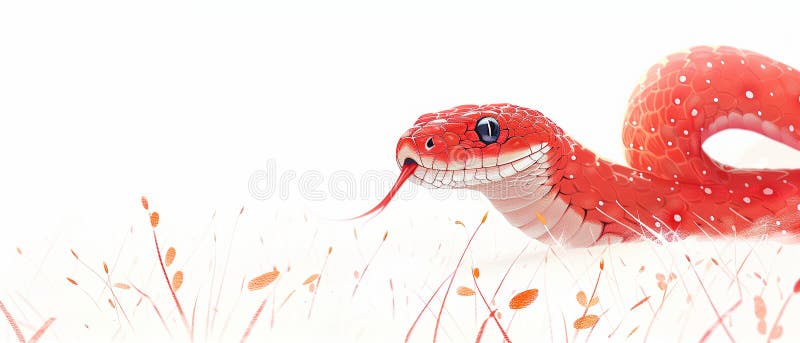 Cute Red Snake with Copy Space Year of the Snake Stock Illustration ...
