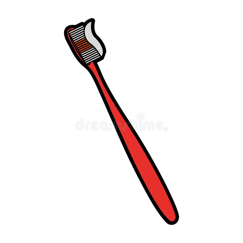 Cute Red Toothbrush Cartoon Stock Vector - Illustration of healthy ...