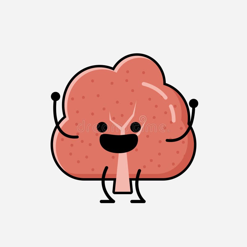 Cute Red Tree Mascot Vector Character in Flat Design Style Stock Vector ...