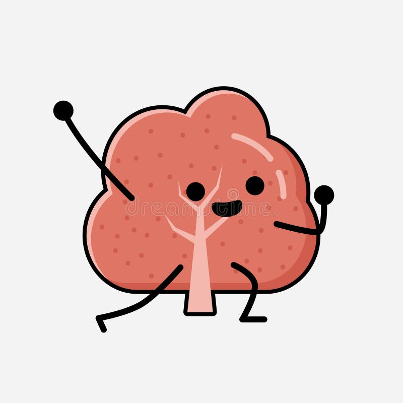 Cute Red Tree Mascot Vector Character in Flat Design Style Stock Vector ...