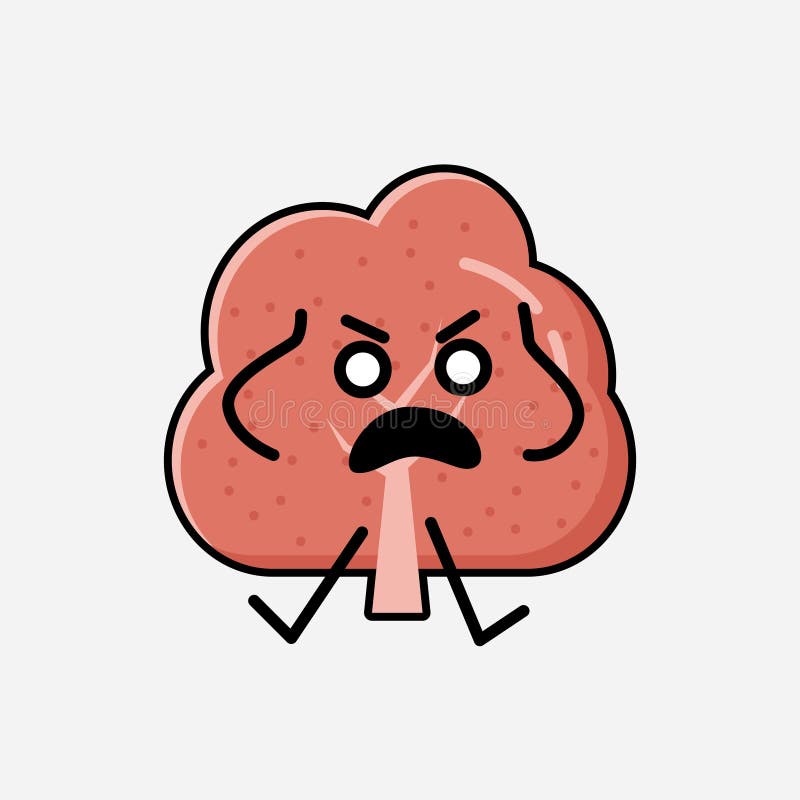 Cute Red Tree Mascot Vector Character in Flat Design Style Stock Vector ...