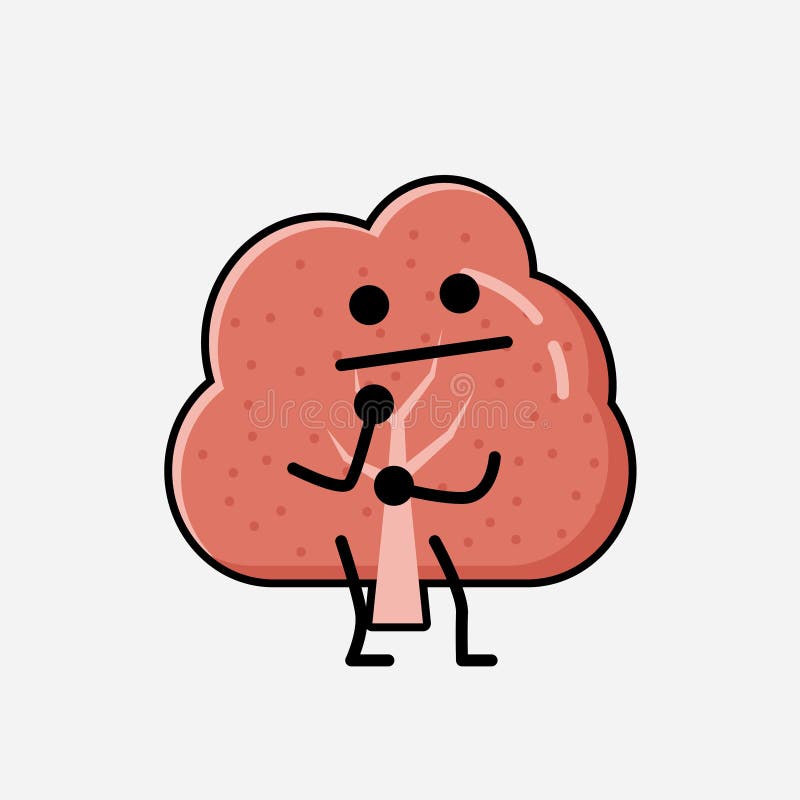 Cute Red Tree Mascot Vector Character in Flat Design Style Stock Vector ...