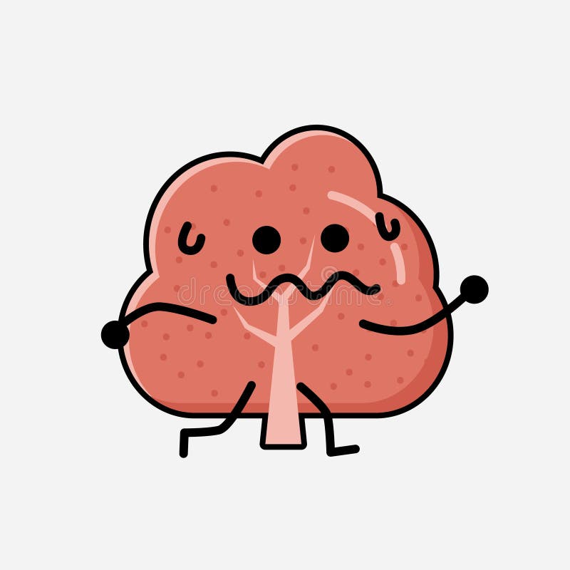 Cute Red Tree Mascot Vector Character in Flat Design Style Stock Vector ...