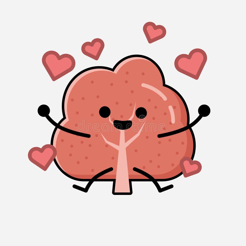 Cute Red Tree Mascot Vector Character in Flat Design Style Stock Vector ...