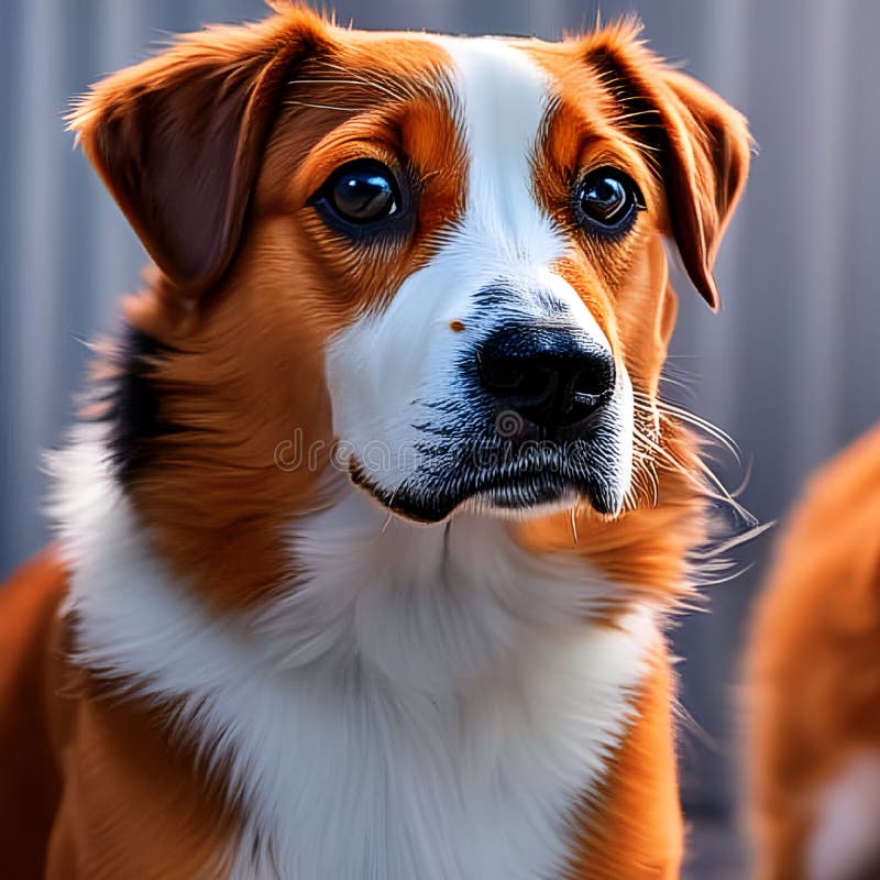 Cute Red and White Austrian Pinscher Dog Portrait Looking at Camera ...