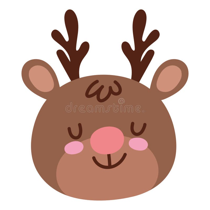 Cute reindeer face stock vector. Illustration of antler - 262761410