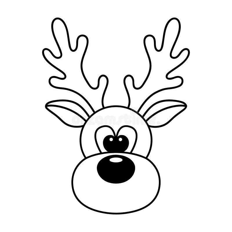 Simple Reindeer Outline Stock Illustrations – 1,624 Simple Reindeer ...