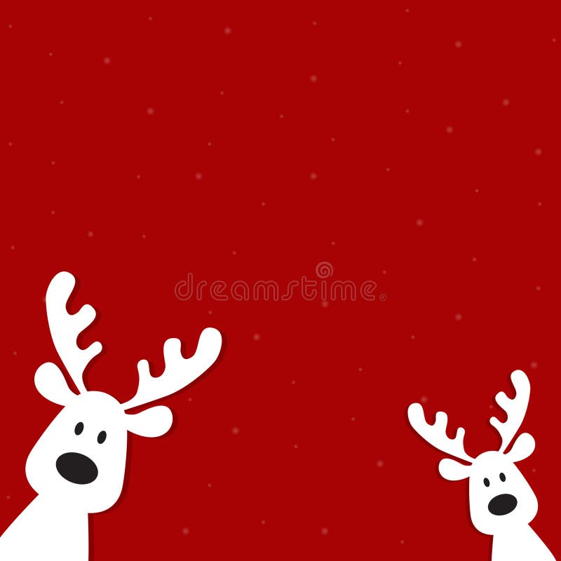 Cute Reindeer on a Red Background. Christmas Background, Banner ,or ...