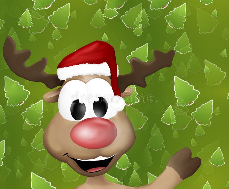 Cute Reindeer Says Hello Hi Stock Illustration - Illustration of ...
