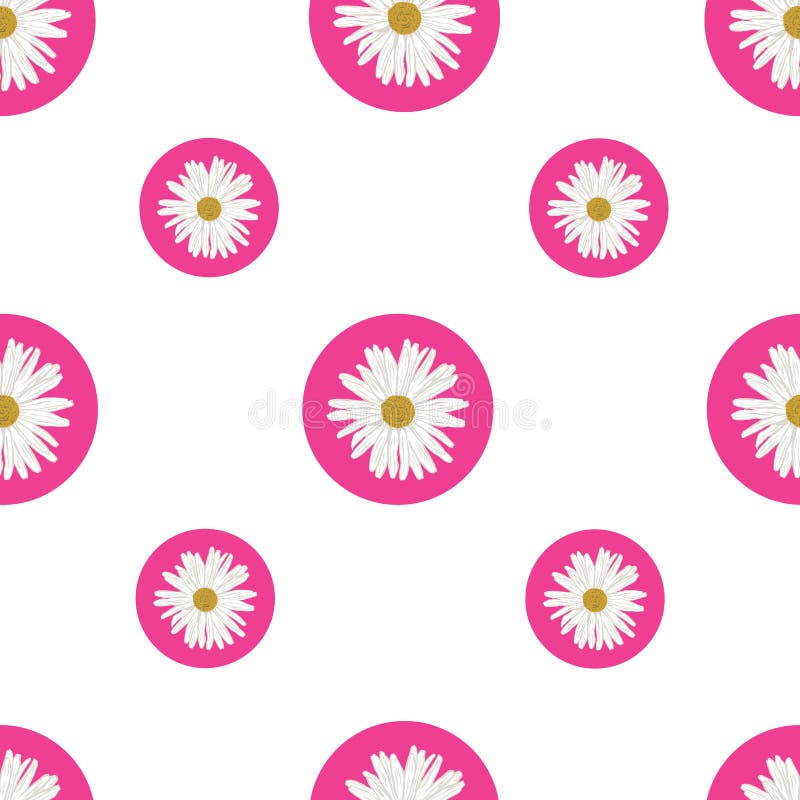 Cute Repeat Daisy Wildflower Pattern with Light Pink Background ...