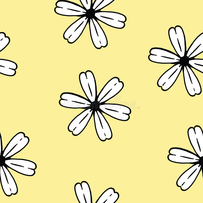 Cute Repeat Daisy Wildflower in a Circle Pattern with Light Pink ...
