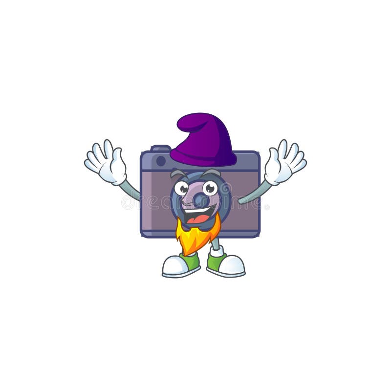 Cute Retro Camera Mascot Icon Performed As an Elf on the Stage Stock ...