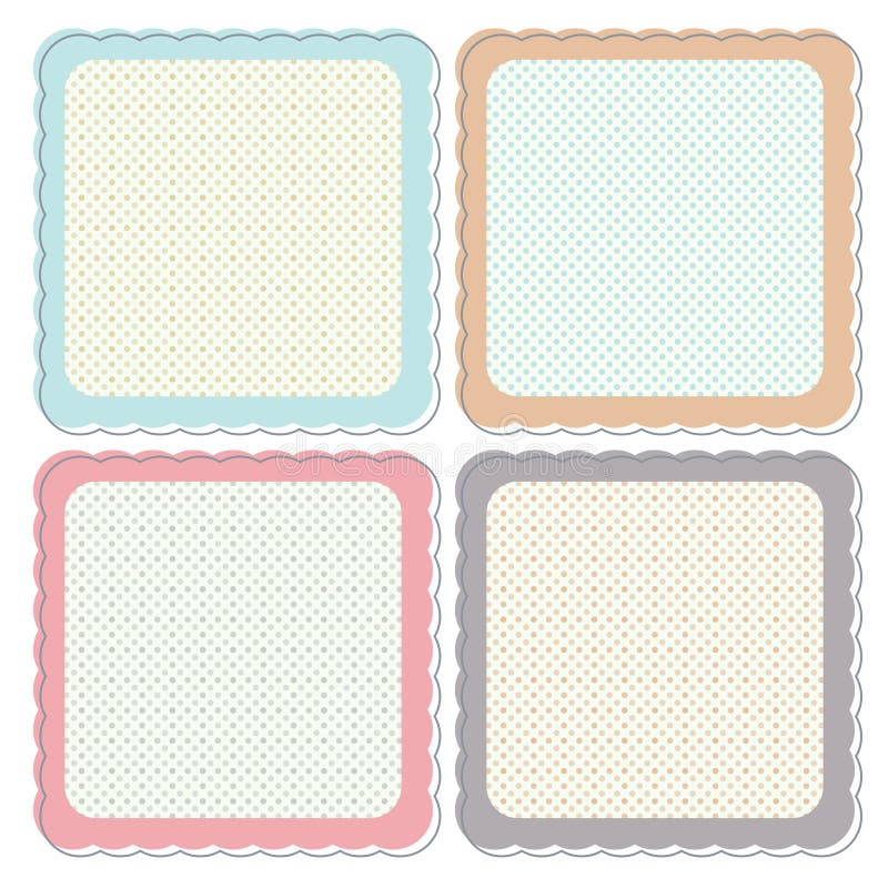 Cute Retro Framed Icon Set stock vector. Illustration of polka - 26326156