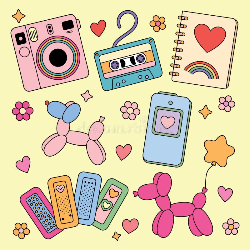 Whimsical Retro Cartoon Icons Stock Photos - Free & Royalty-Free Stock ...