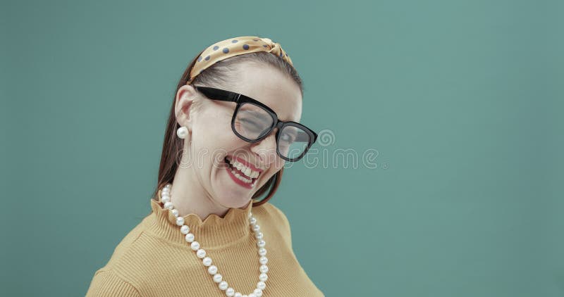 Cute Retro Style Woman Winking at Camera Stock Image - Image of ...