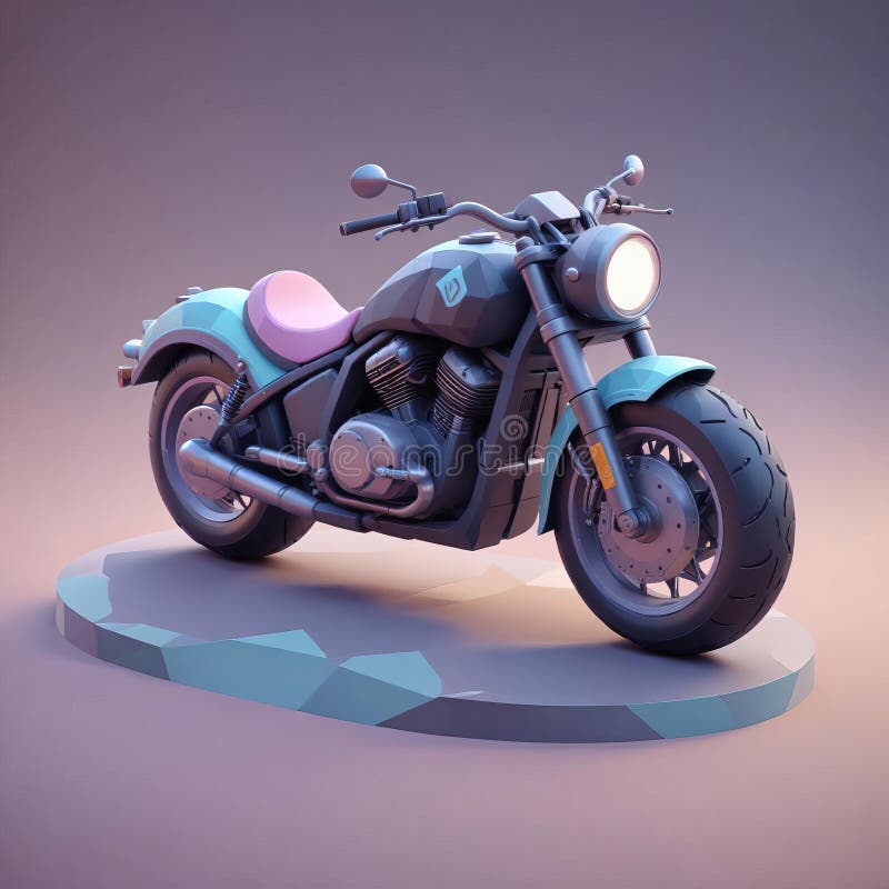 A Cute Retrofuturistic Motorcycle Stock Illustration - Illustration of ...