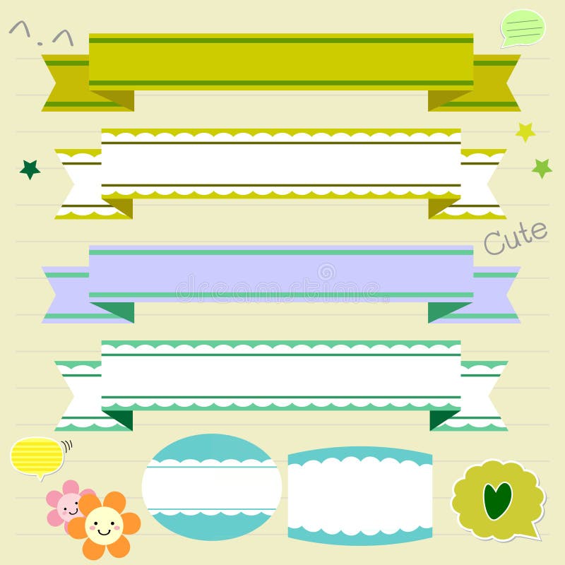Cute ribbons stock illustration. Illustration of border - 86214919