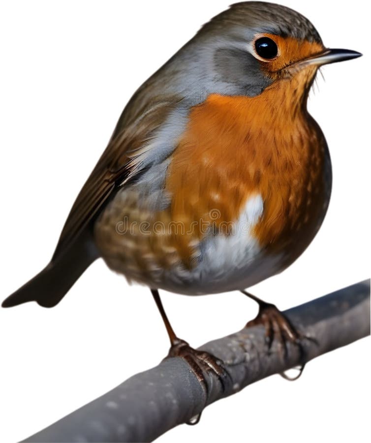 Cute Robin Perched on a Branch. Ai-Generated. Stock Image ...