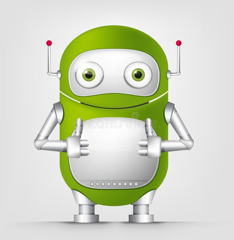 Cute Artificial Intelligence Robot Stock Illustration - Illustration of ...