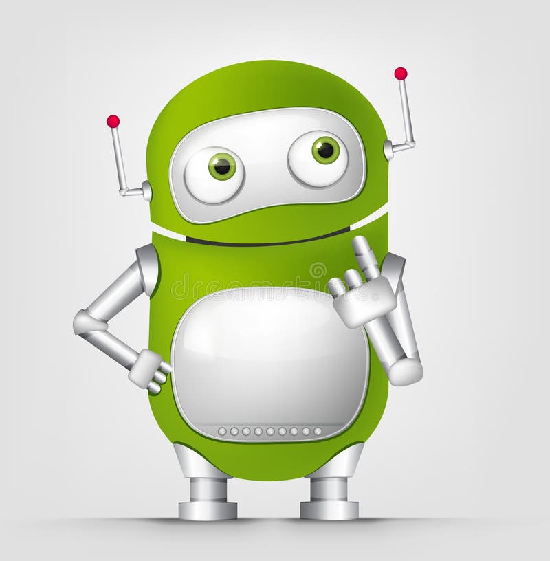 White Friendly Android Robot Looking through the Magnifying Glass ... White Friendly Android Robot Looking through the Magnifying Glass ...