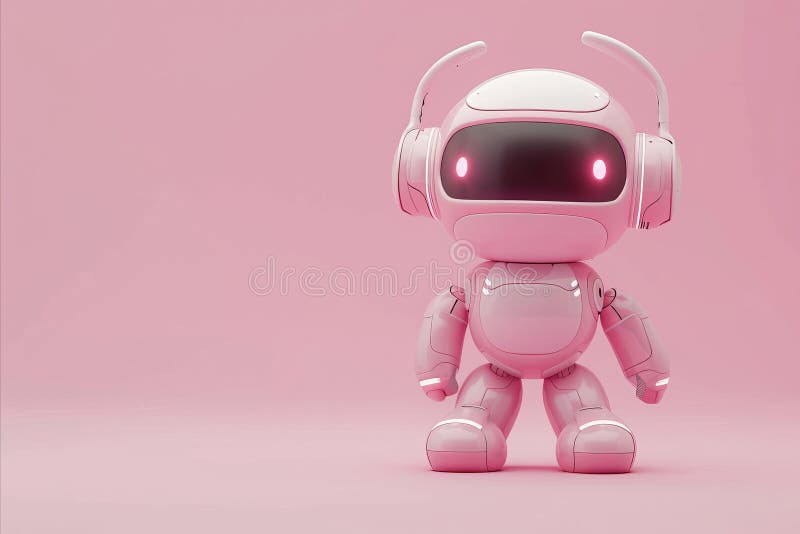 A Cute Robot Ai Character. 3D Render Style Illustration Stock ...