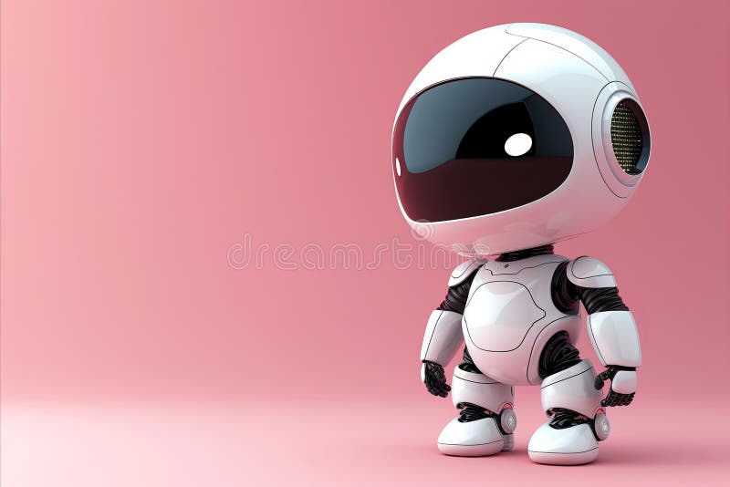 A Cute Robot Ai Character. 3D Render Style Illustration Stock ...
