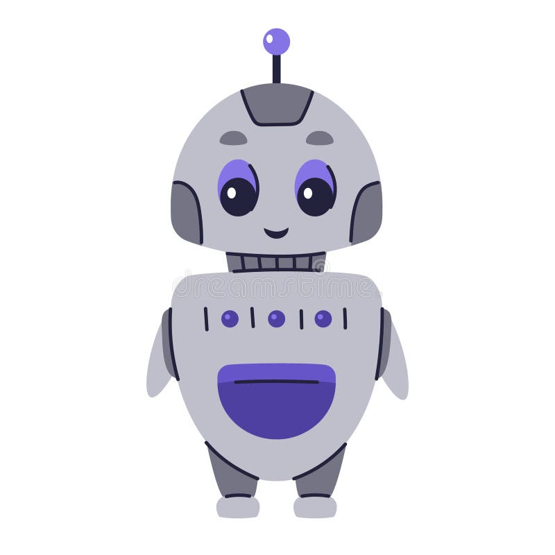 Cute Robot Character. Chatbot, AI Bot Mascot, Digital Cyborg ...