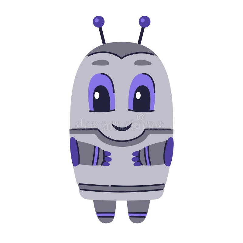 Cute Robot Character. Chatbot, AI Bot Mascot, Digital Cyborg ...