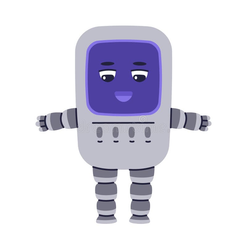 Cute Robot Character. Chatbot, AI Bot Mascot, Digital Cyborg ...