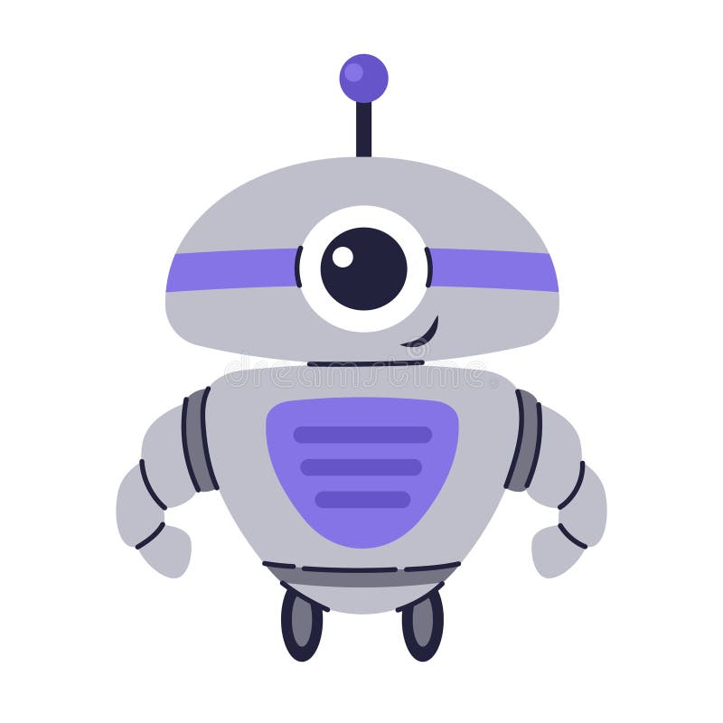 Cute Robot Character. Chatbot, AI Bot Mascot, Digital Cyborg ...