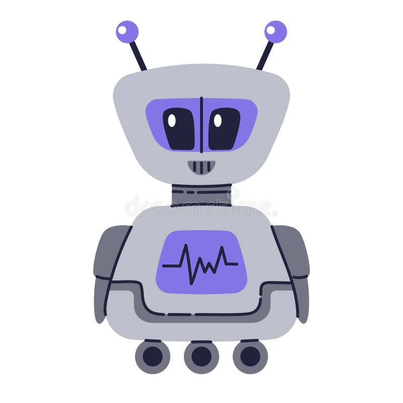 Cute Robot Character. Chatbot, AI Bot Mascot, Digital Cyborg ...