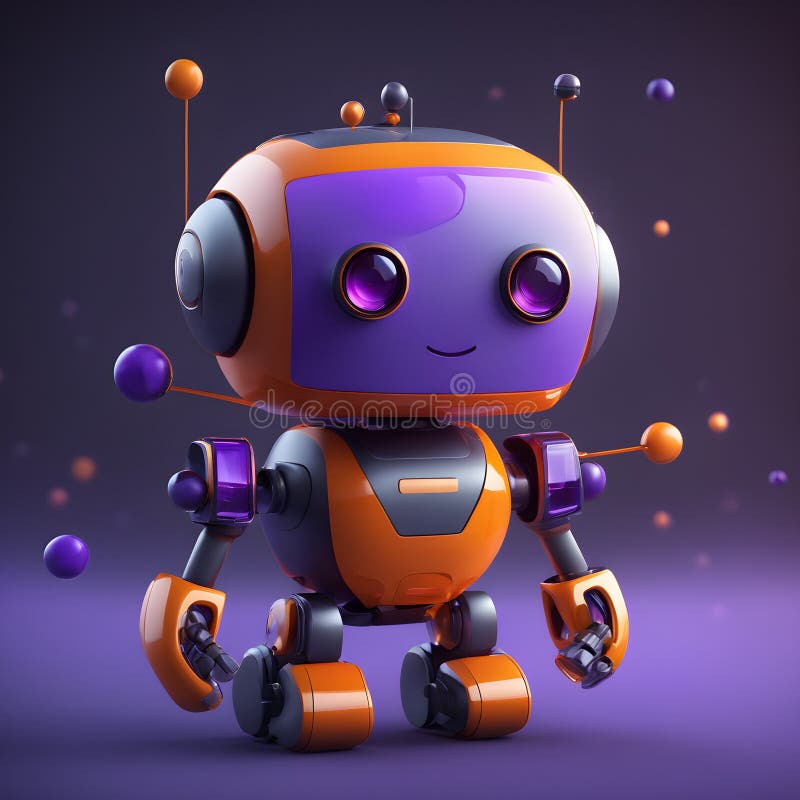 Cute Robot Character , Generative Ai Stock Illustration - Illustration ...