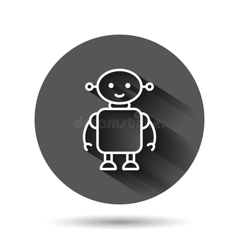 Cute Robot Chatbot Icon in Flat Style. Bot Operator Vector Illustration ...