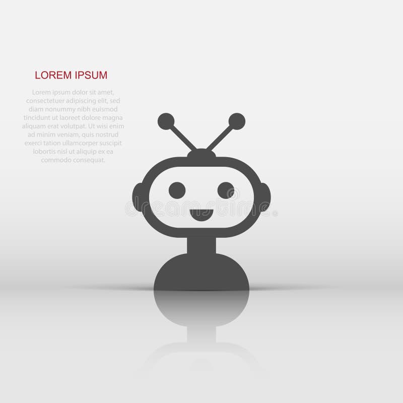 Cute Robot Chatbot Icon in Flat Style. Bot Operator Vector Illustration ...