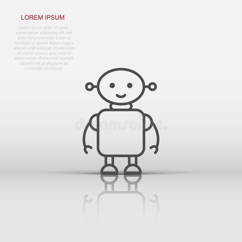 Cute Robot Chatbot Icon in Flat Style. Bot Operator Vector Illustration ...
