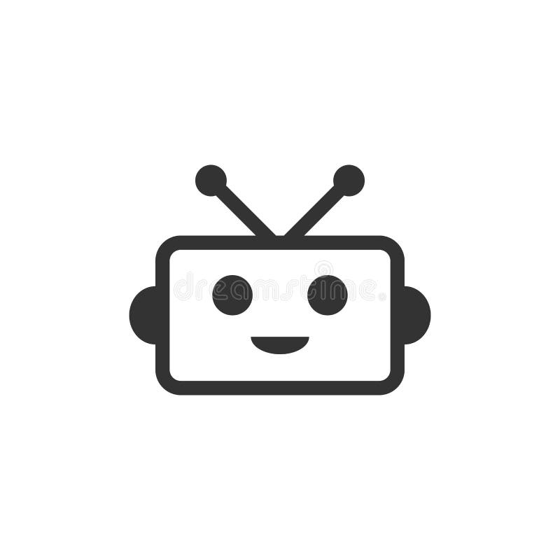 Cute Robot Chatbot Icon in Flat Style. Bot Operator Vector Illustration ...
