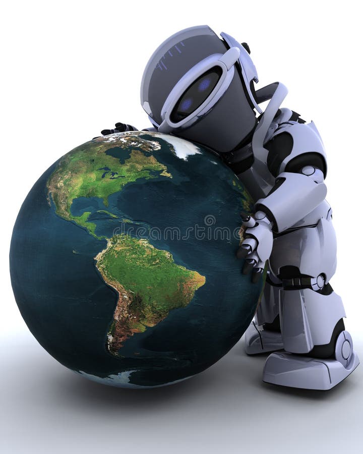 Cute robot cyborg stock illustration. Illustration of cyborg - 13618420