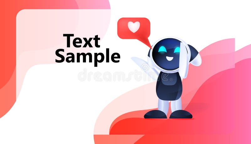 Cute Robot Cyborg with Social Media Like Icon Modern Robotic Character ...