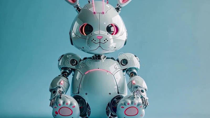 Digital Rabbit Robot for Easter Celebration in a Futuristic Setting ...