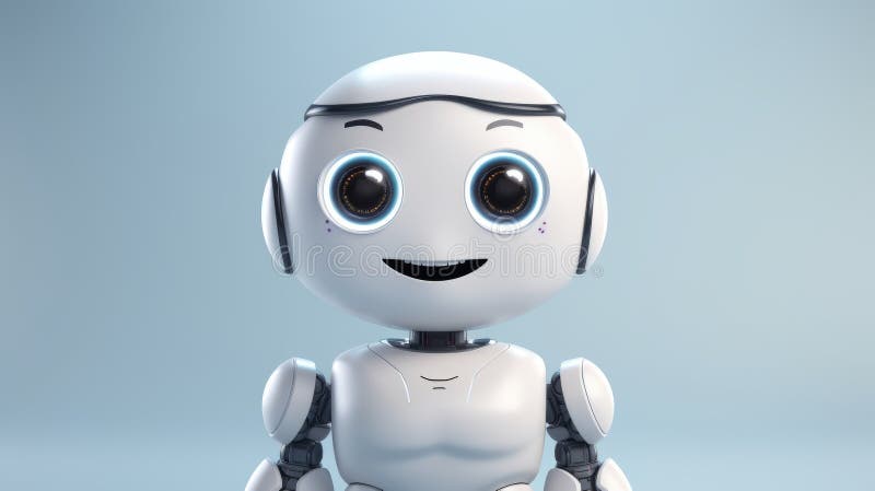 Smiling 3d Robot: a Realistic Rendering with Vray Tracing Stock Photo ...