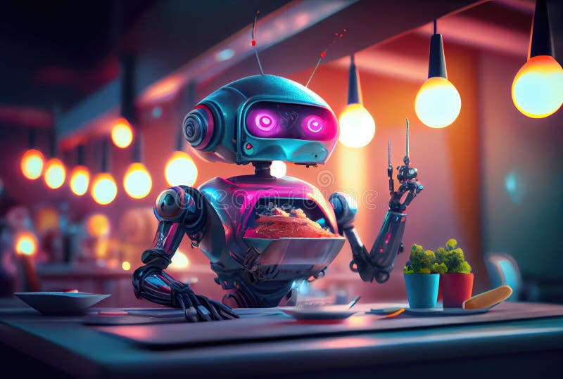 Robot Restaurant Technology Stock Illustrations – 1,068 Robot ...