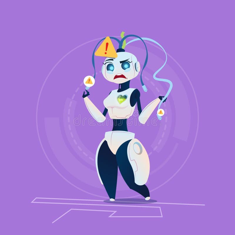 Cute Robot Error Modern Artificial Intelligence Technology Concept ...