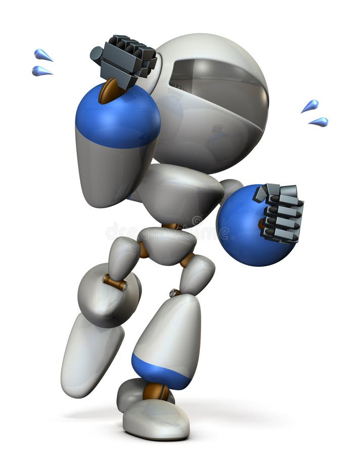 A cute robot is excited. stock illustration. Illustration of excitement ...