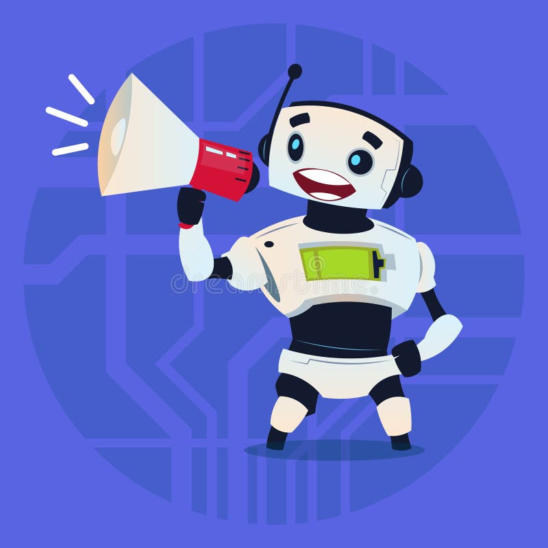 Robot Marketing Mascot Vector Illustration Stock Vector - Illustration ...