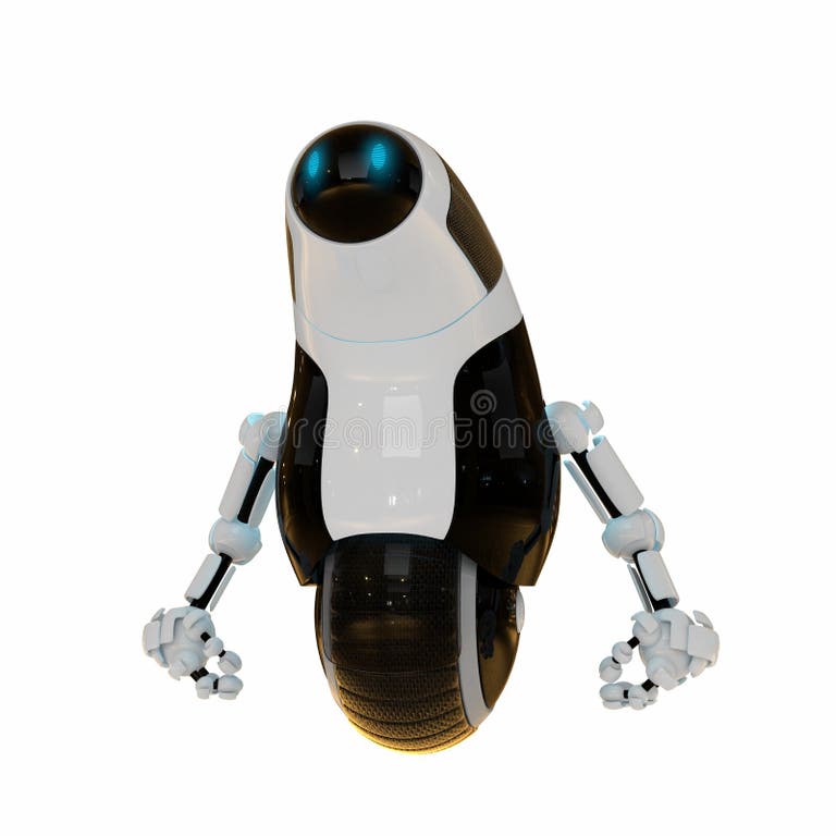 Cute robot on one wheel stock illustration. Illustration of glossy ...