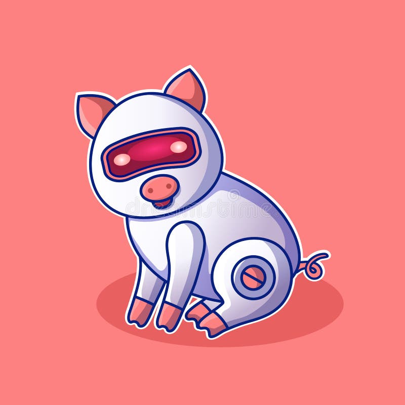 Cute robot pig stock vector. Illustration of robot, cybernetics - 236530904