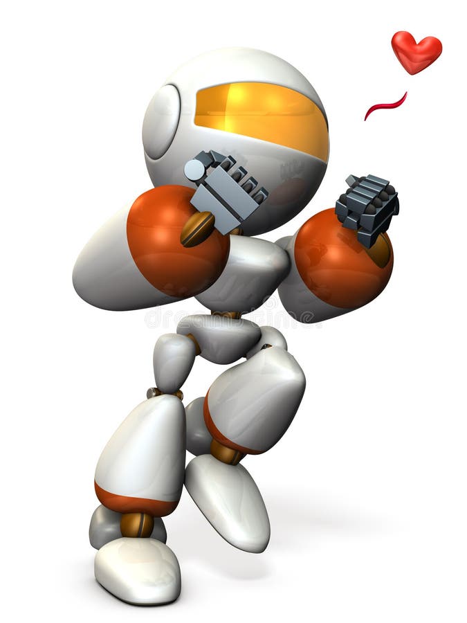 Guts Pose of the Robot Represents the Victory. Stock Illustration ...